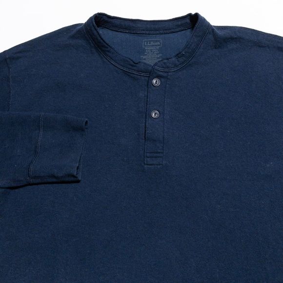 L.L. Bean | Shirts | Ll Bean River Driver Shirt Mens 2xlt Doublelayer Henley Blue Wool Cotton ...